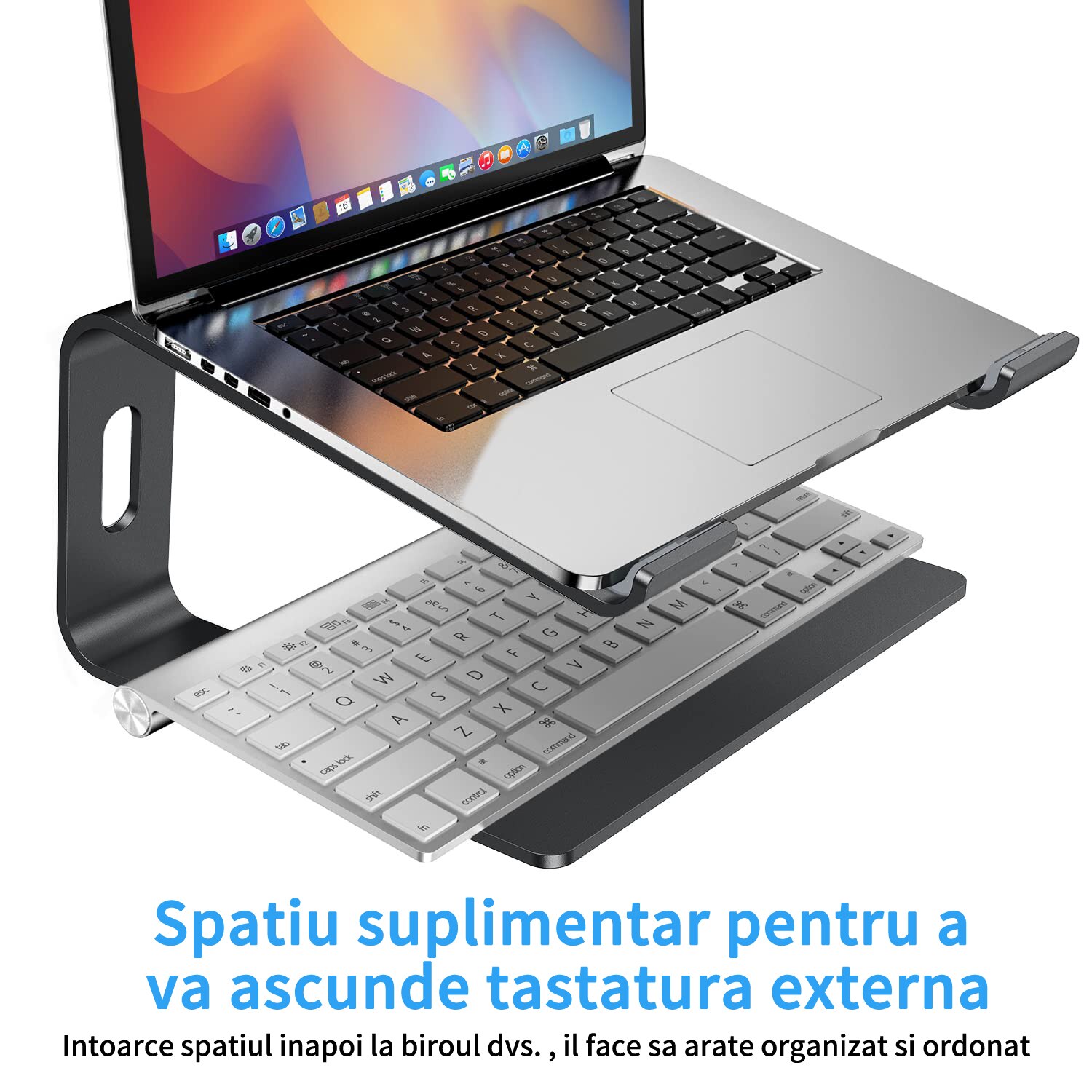 Suport pentru laptop, Bolongking, Aluminiu, ergonomic, portabil ...