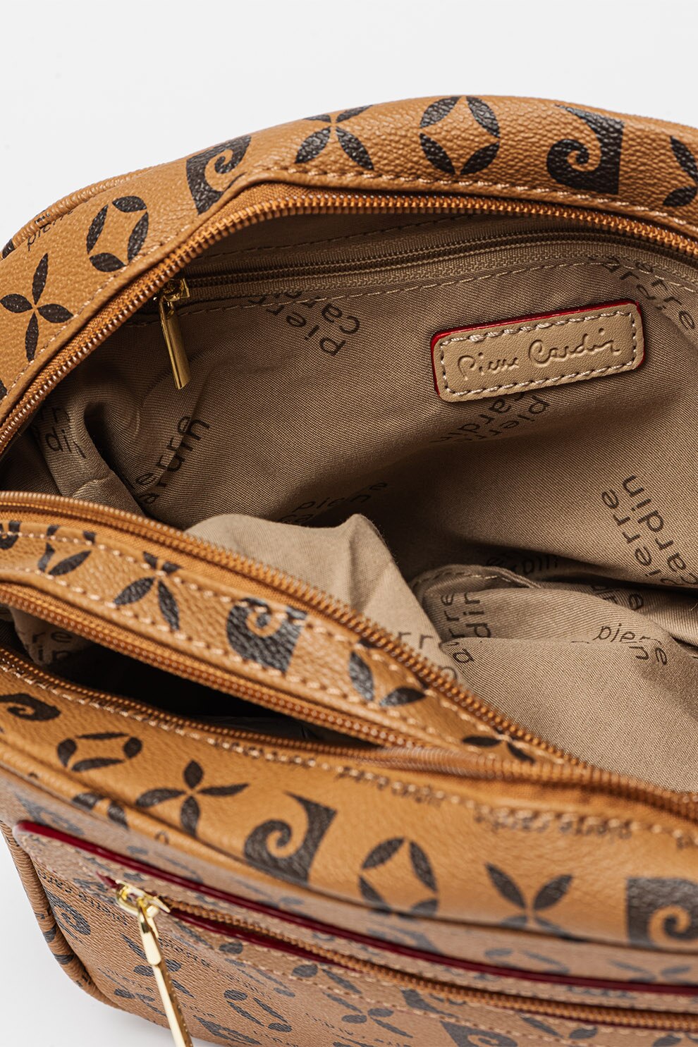 Pierre Cardin, Geanta crossbody cu logo, Negru, Maro camel - eMAG.ro