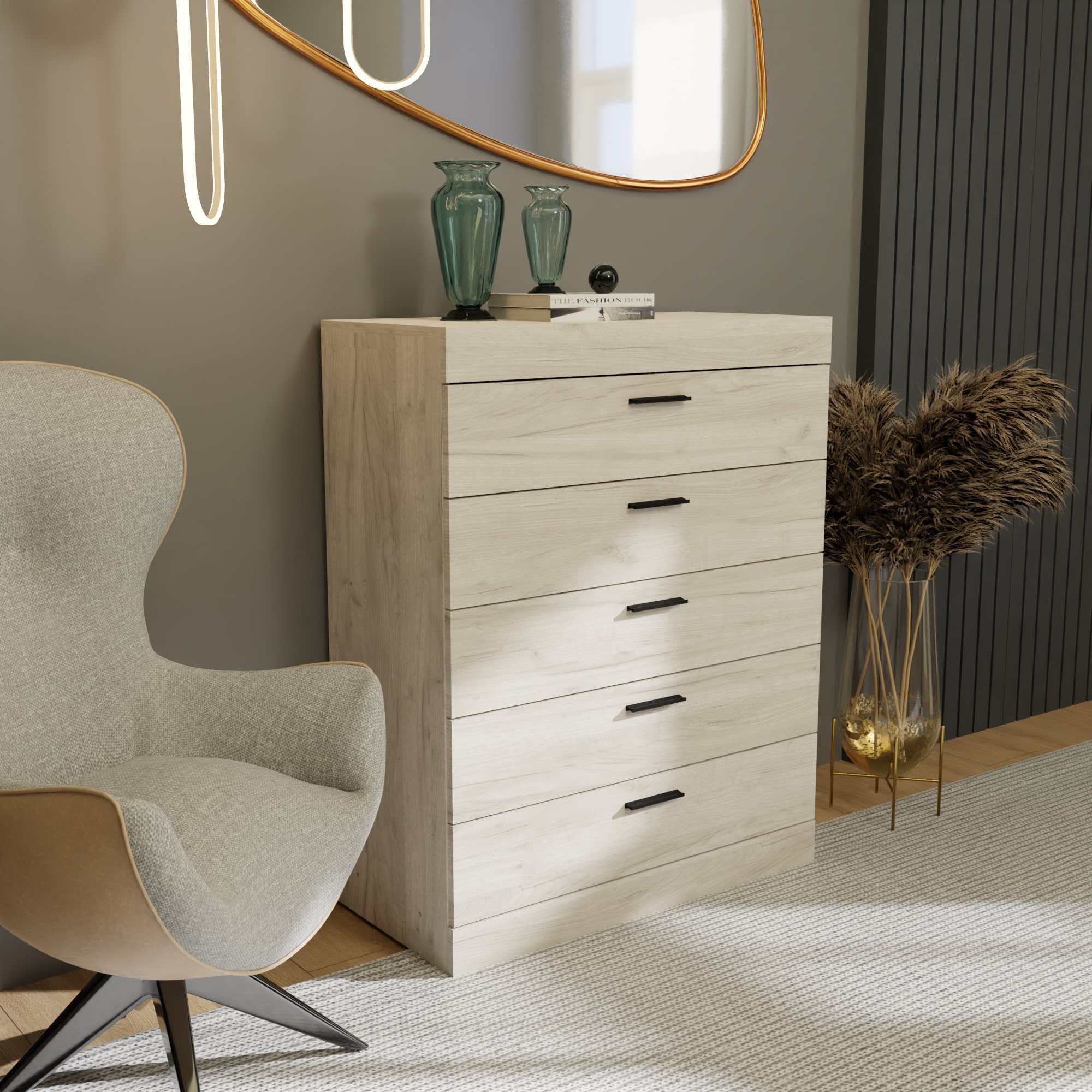 Comoda Sonata 2, Everest. 100 x 80 x 38 cm, Stejar kraft - eMAG.ro