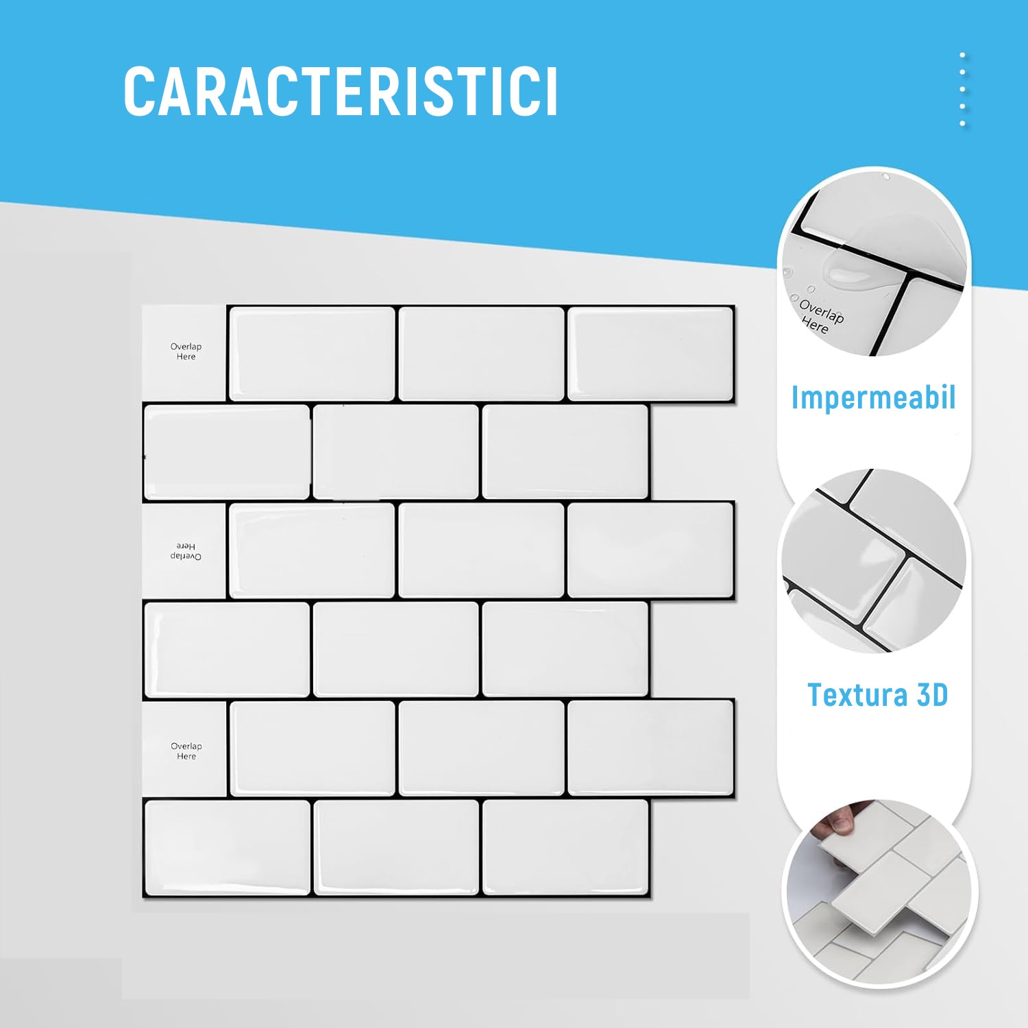 Set 10 Autocolant faianta, autoadezive tip gresie, 30.5x30.5 cm ...