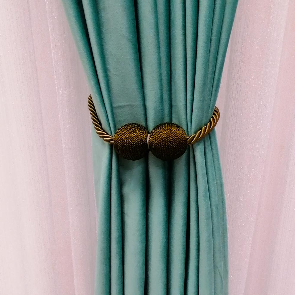 Set 2 Bucati Accesoriu Prindere Draperii Cu Magnet Model Bila Maro ...