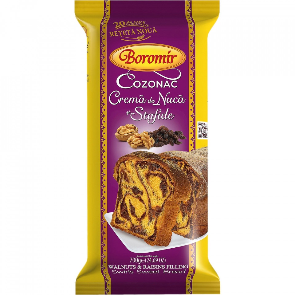 Cozonac Boromir Crema de Nuca si Stafide, 450g - eMAG.ro
