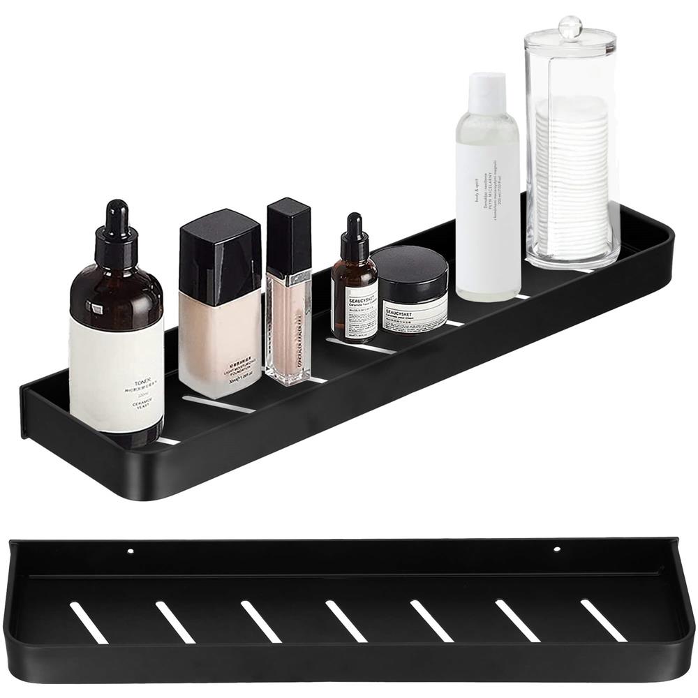 Raft de baie cu 2 sisteme instalare pe perete, aluminiu, 50x12x4cm ...