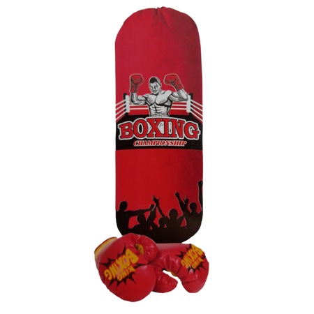 Sac de box cu manusi pentru copii, Boxing, 46x17, 5cm - eMAG.ro
