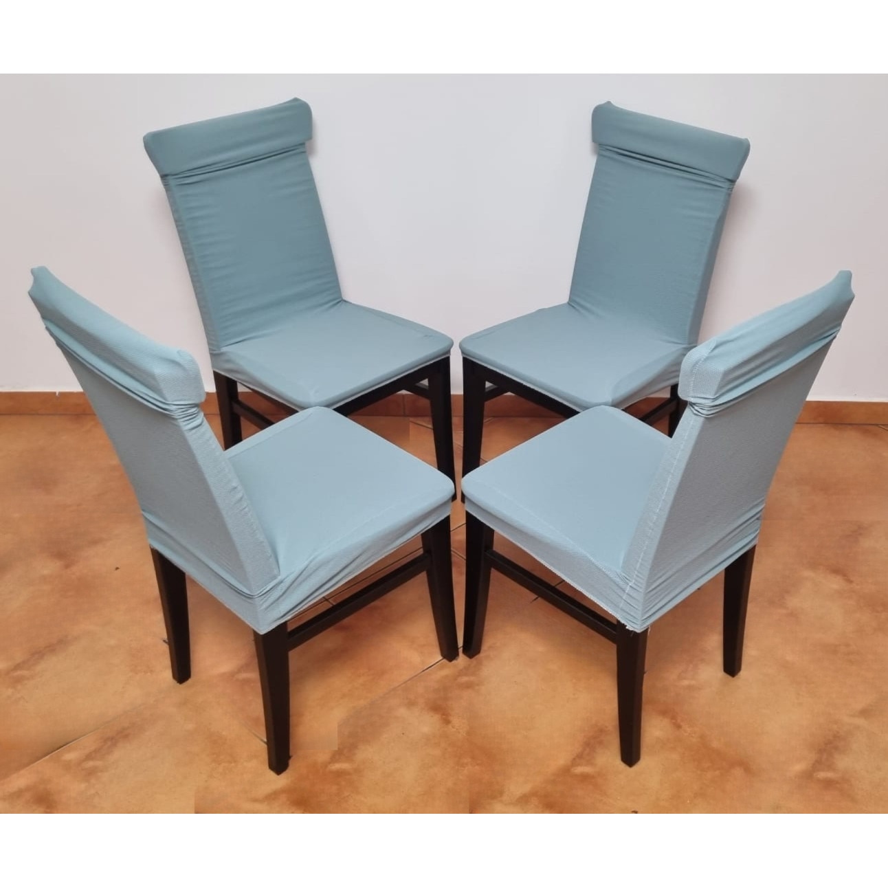 Set huse scaun elastic 6 buc, bleu - eMAG.ro