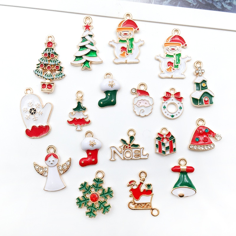 Set pandantive bratara de Craciun, DIY, 20 buc - eMAG.ro