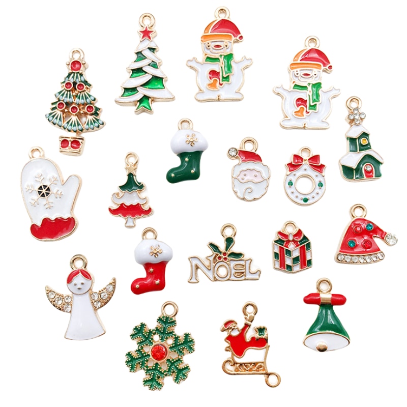 Set pandantive bratara de Craciun, DIY, 20 buc - eMAG.ro