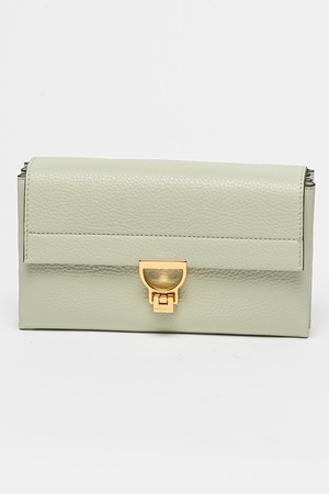 COCCINELLE, Geanta plic din piele cu bareta din lant Arlettis, Verde ...