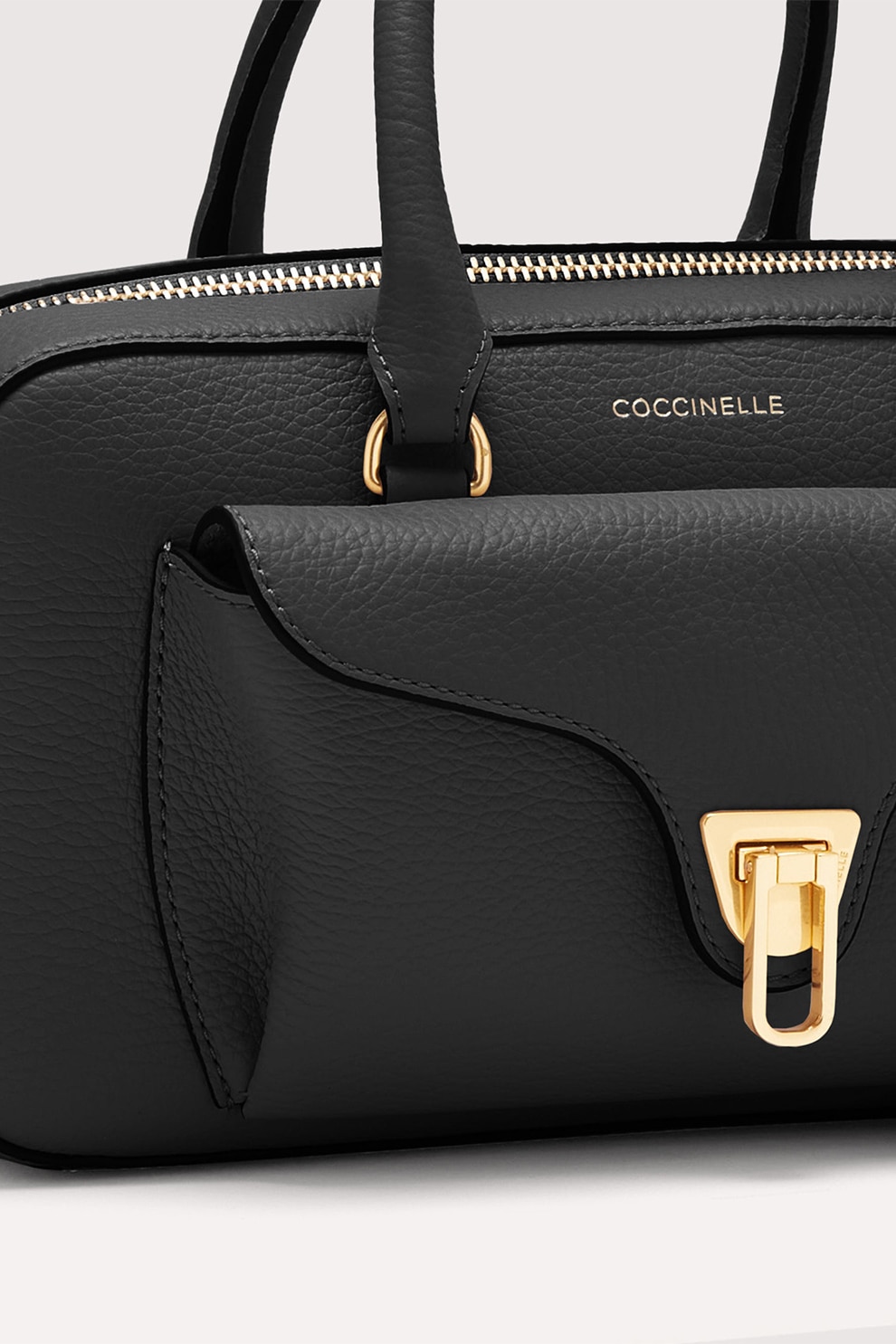 COCCINELLE, Geanta din piele cu maner Beat Soft, Negru - eMAG.ro