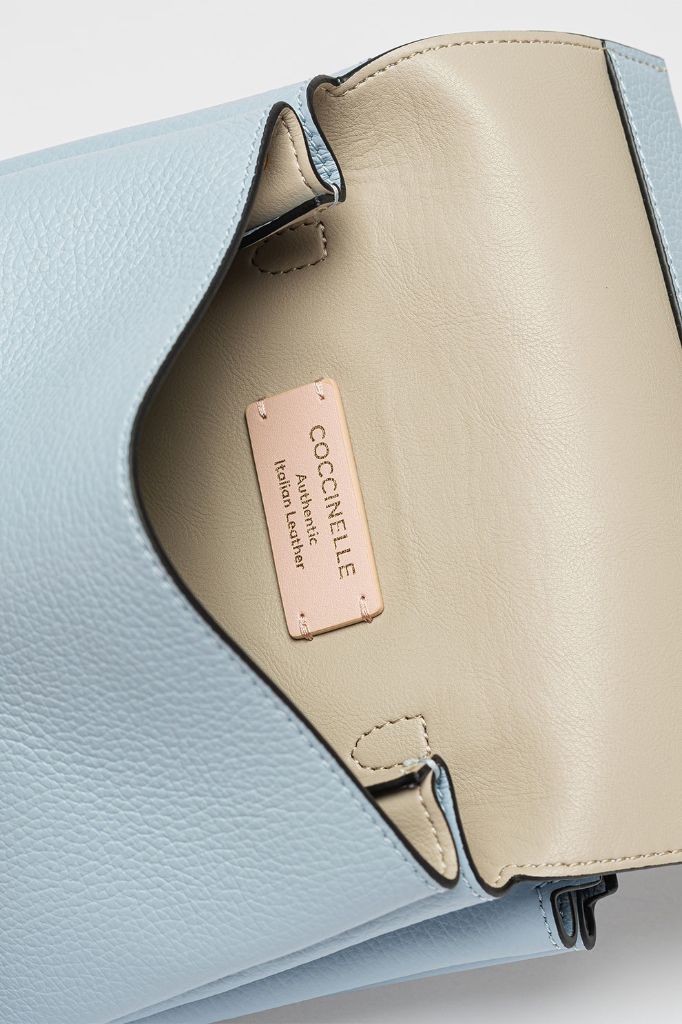 COCCINELLE, Geanta crossbody de piele Arlettis, Albastru azur - eMAG.ro