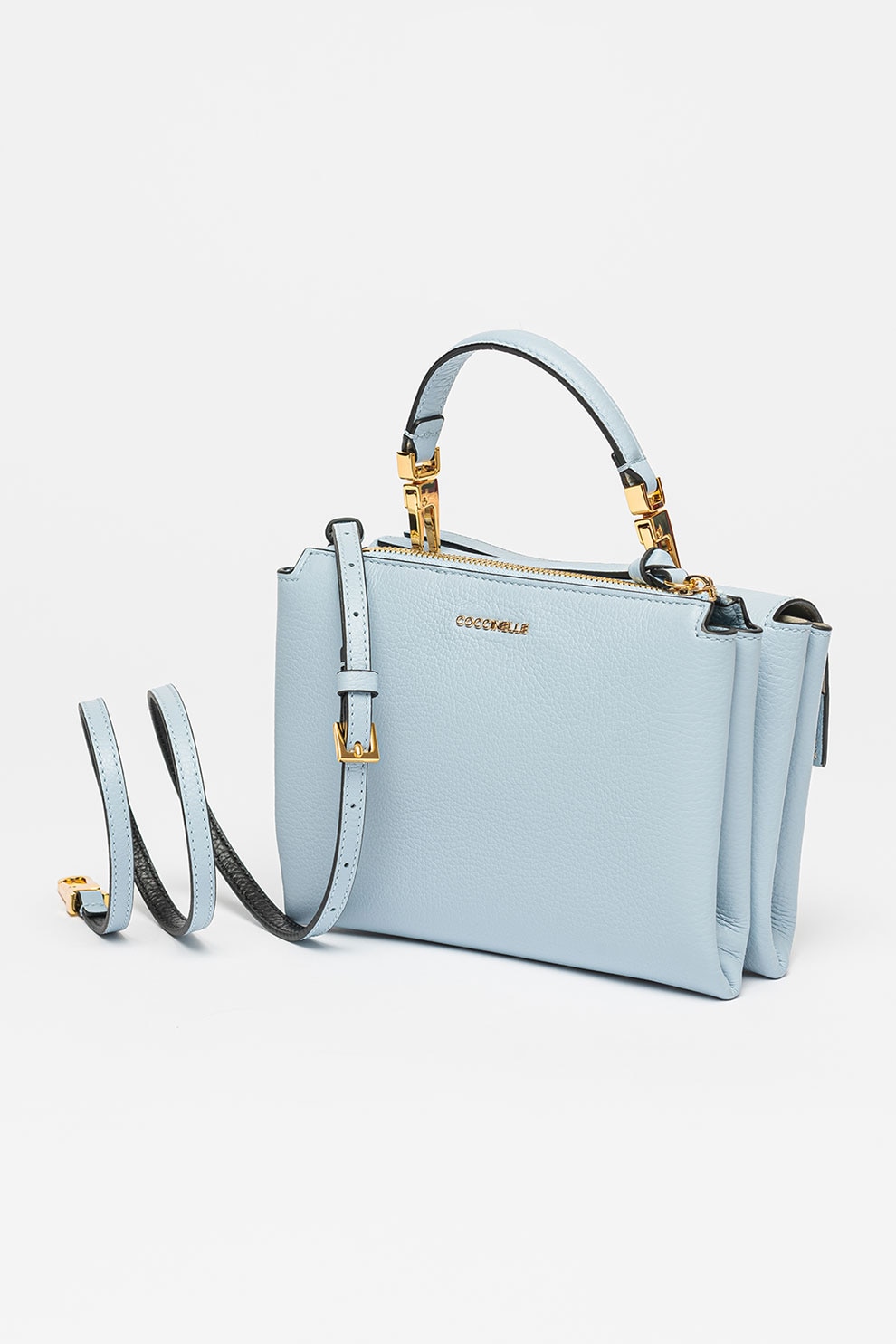 COCCINELLE, Geanta crossbody de piele Arlettis, Albastru azur - eMAG.ro