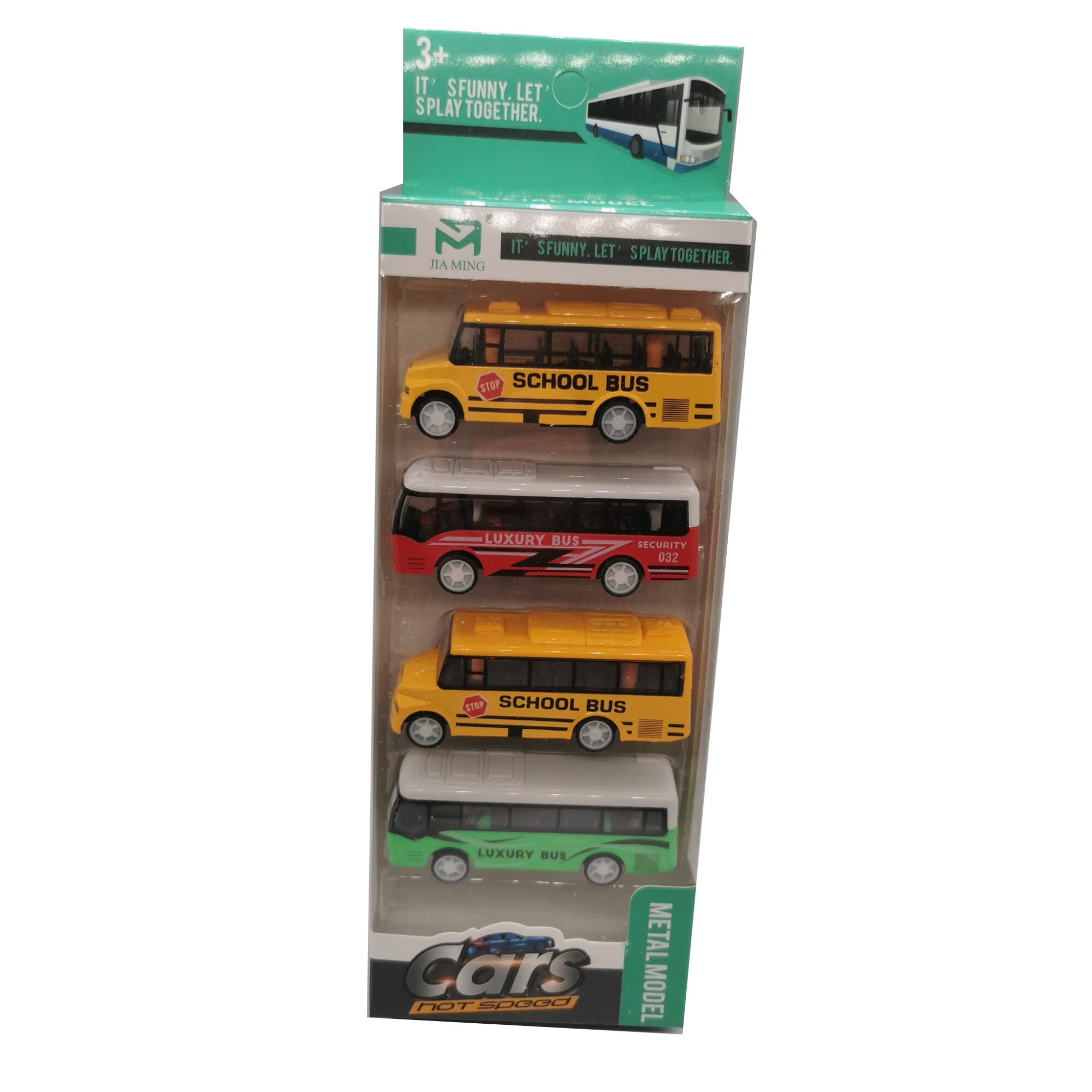 Set 4 autobuze diverse modele, metal, 9 cm, Vision XXI - eMAG.ro