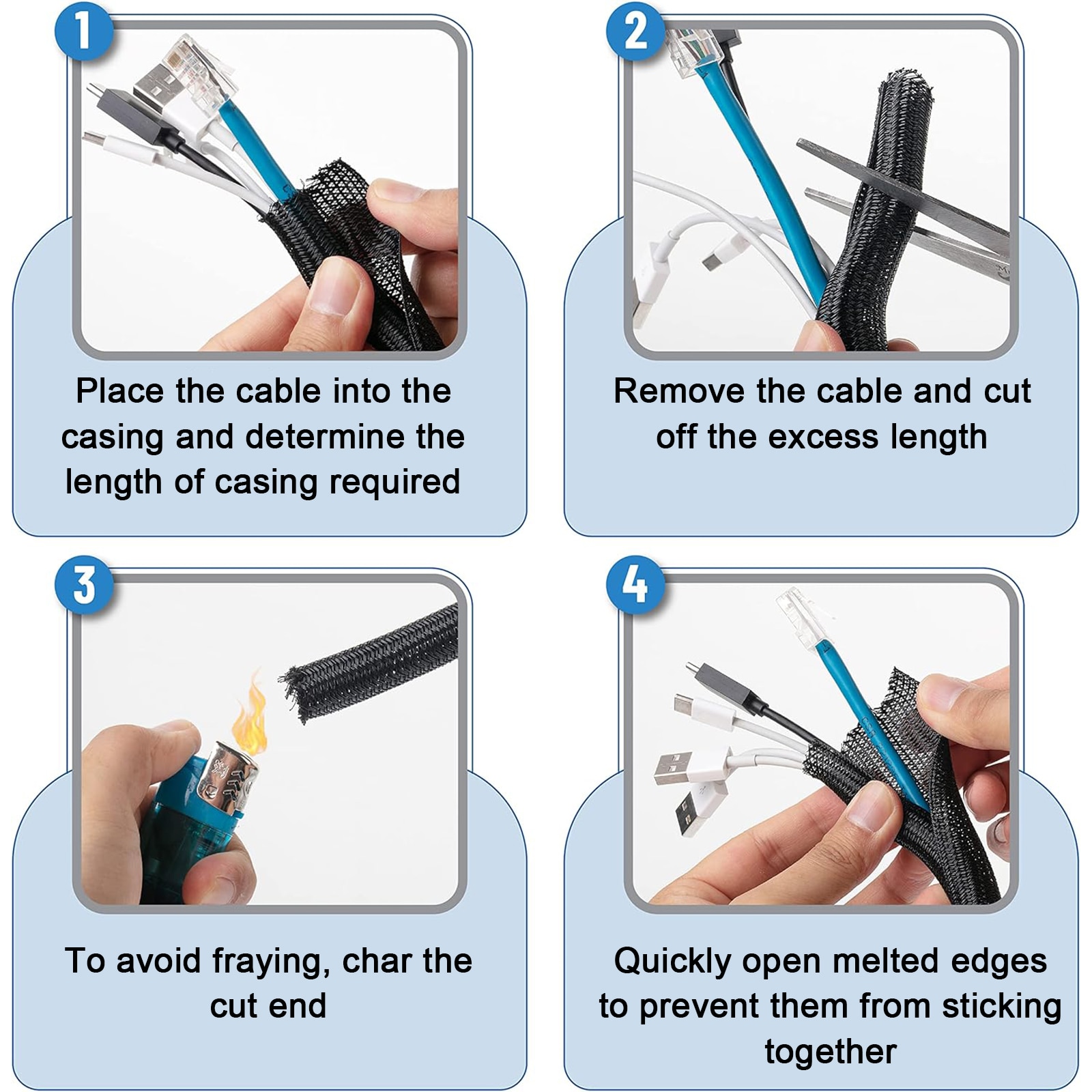 Organizator cabluri, NUODWELL, Diametru 25 mm, lungime 3 m, material ...
