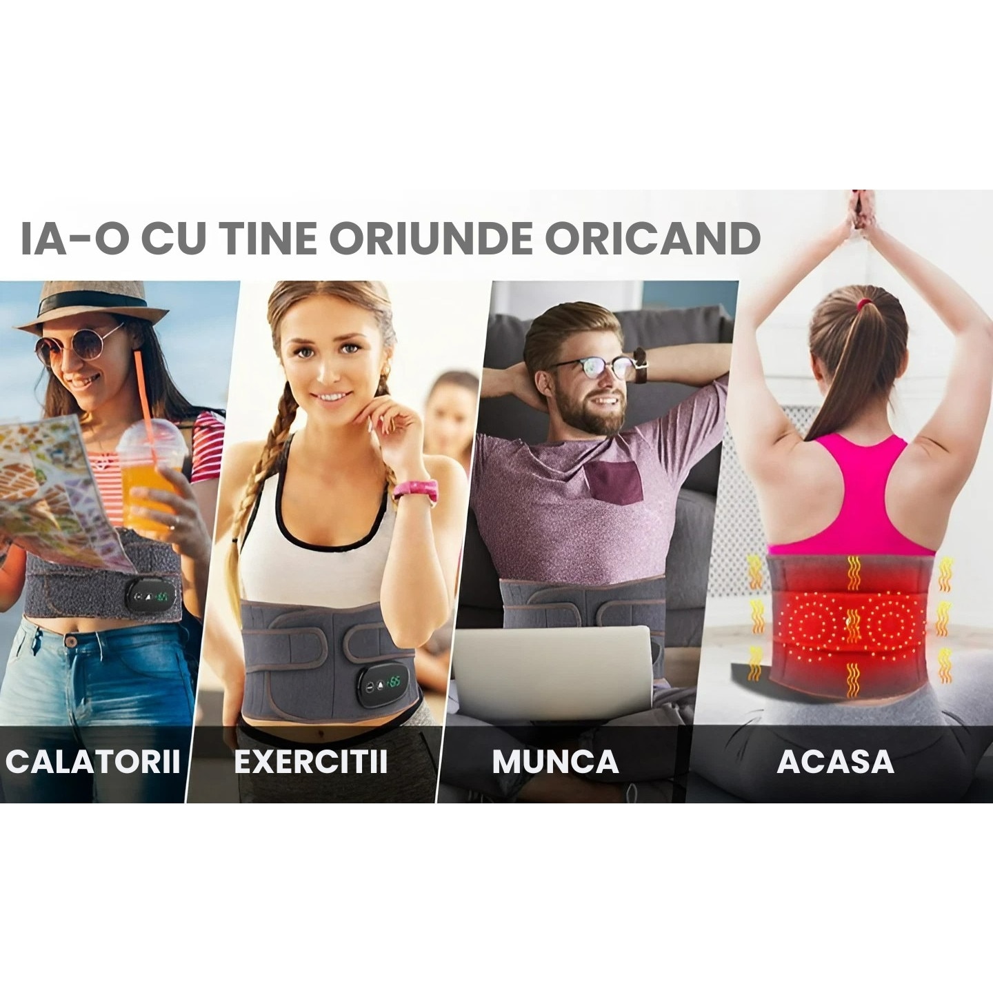 Centura Profesionala de Masaj si Incalzire pentru Spate si Talie ...