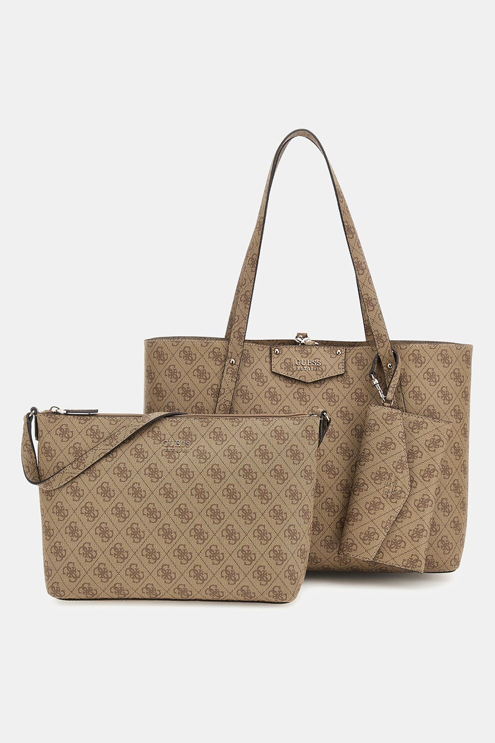 Guess, Geanta shopper cu model Brenton, Maro camel - eMAG.ro