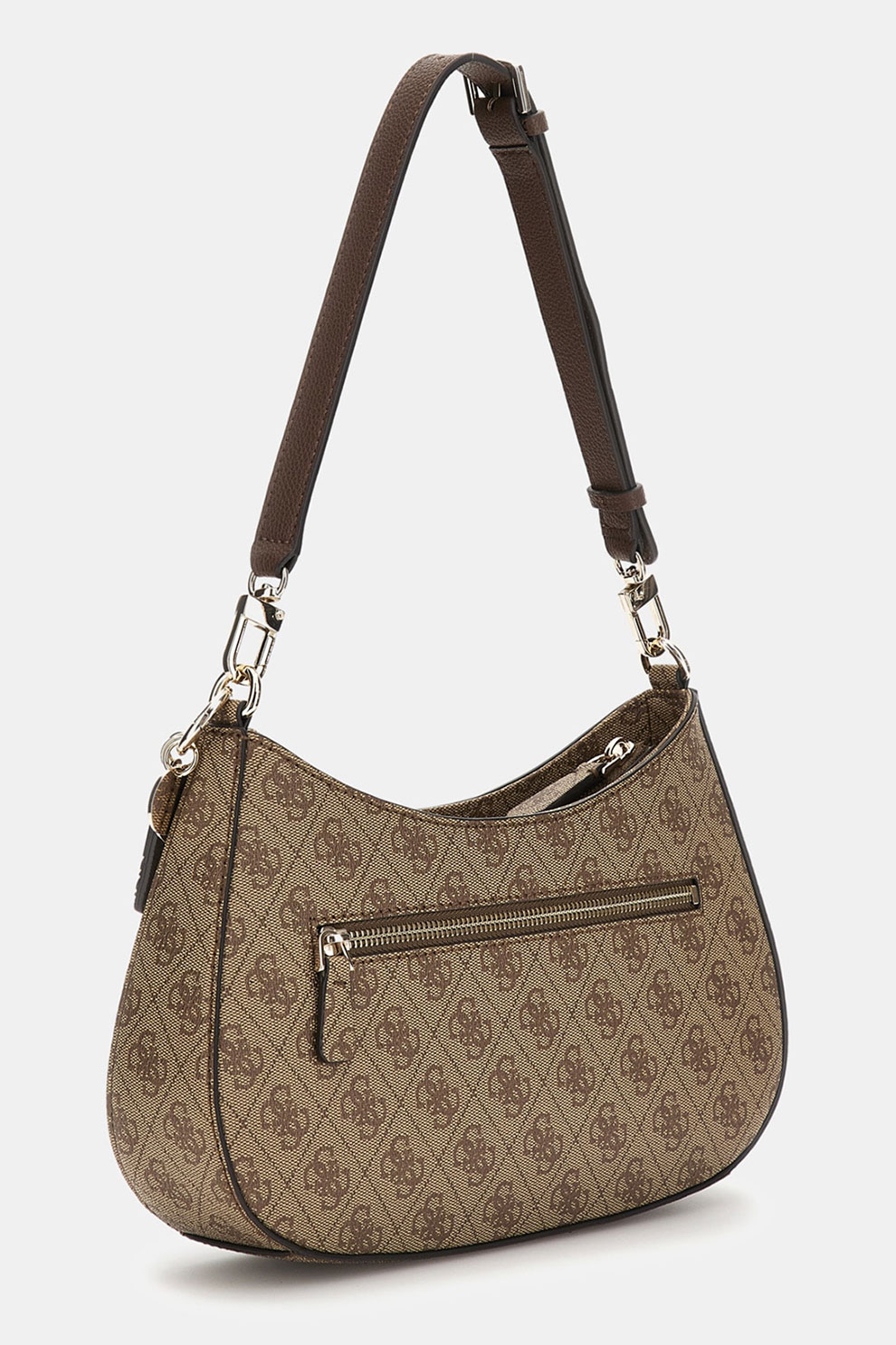 Guess, Geanta de umar cu imprimeu logo Noelle, Maro nisip - eMAG.ro