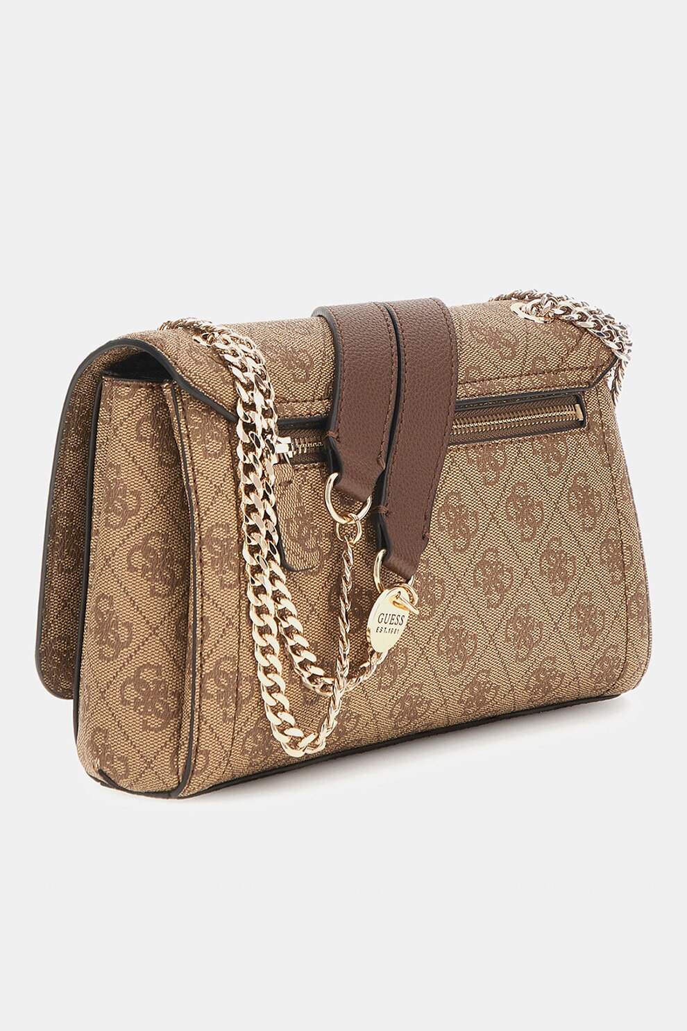 Guess, Geanta de piele ecologica cu monograma si bareta de umar Noelle ...