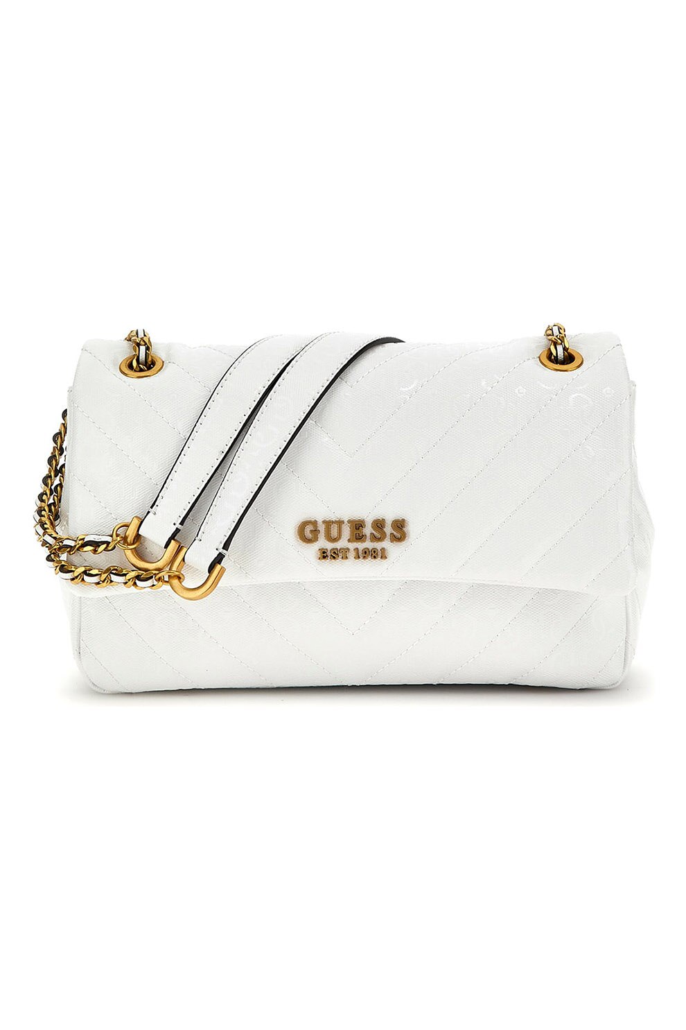 Guess, Geanta crossbody cu model Jania, Alb - eMAG.ro