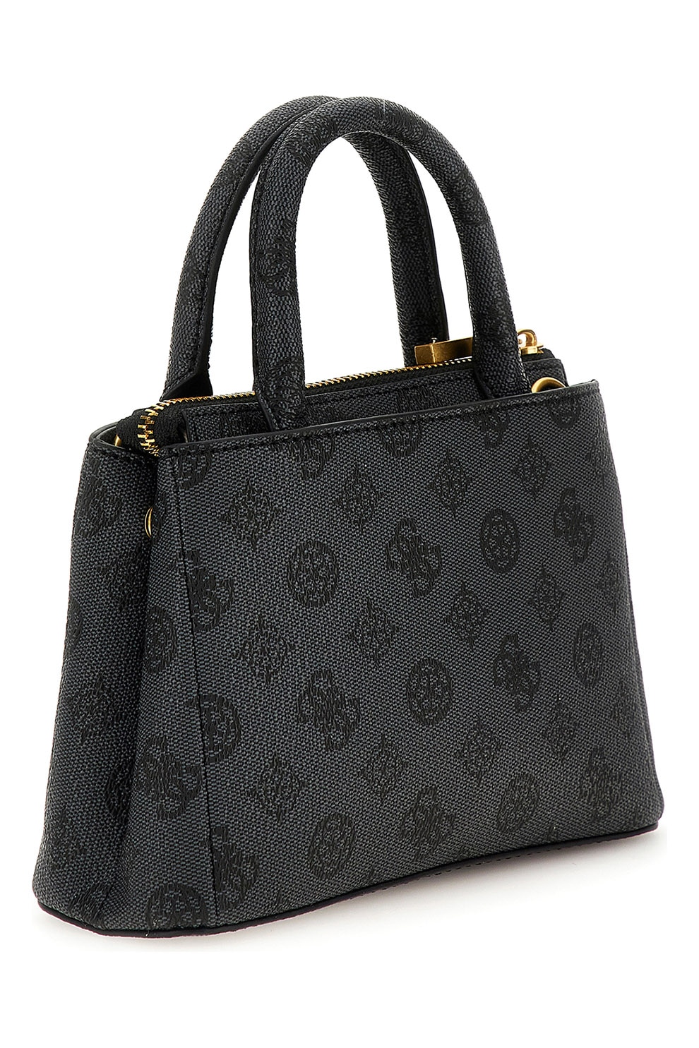 Guess, Geanta cu maner si logo James, Negru, Gri carbune - eMAG.ro