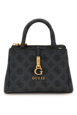 Guess, Geanta cu maner si logo James, Negru, Gri carbune - eMAG.ro