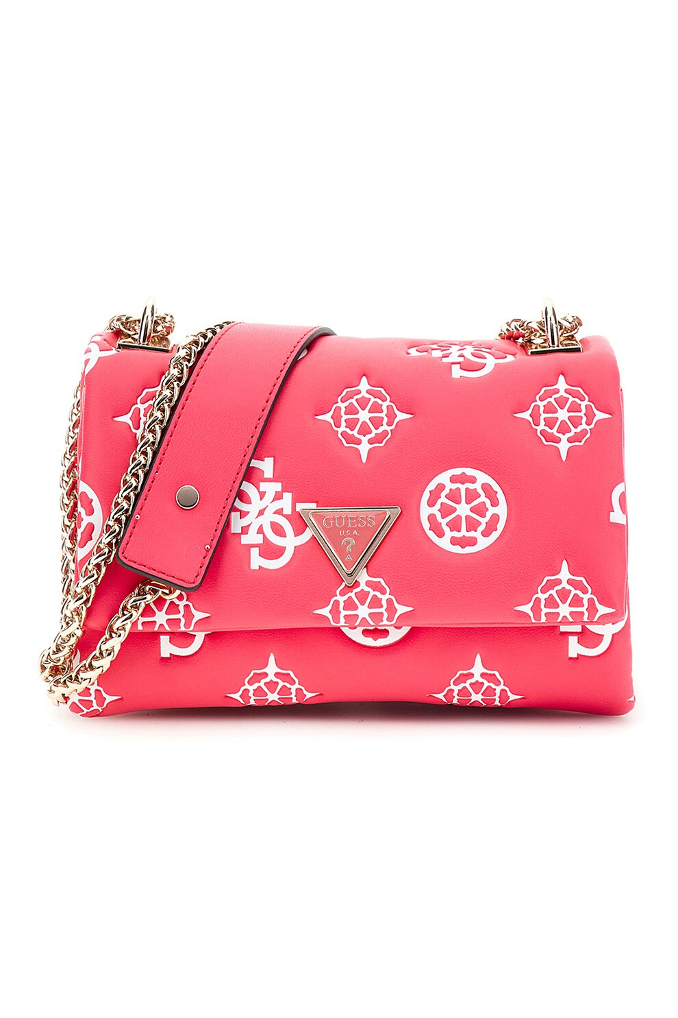 Guess, Geanta crossbody mica Deesa, Alb, Corai - eMAG.ro