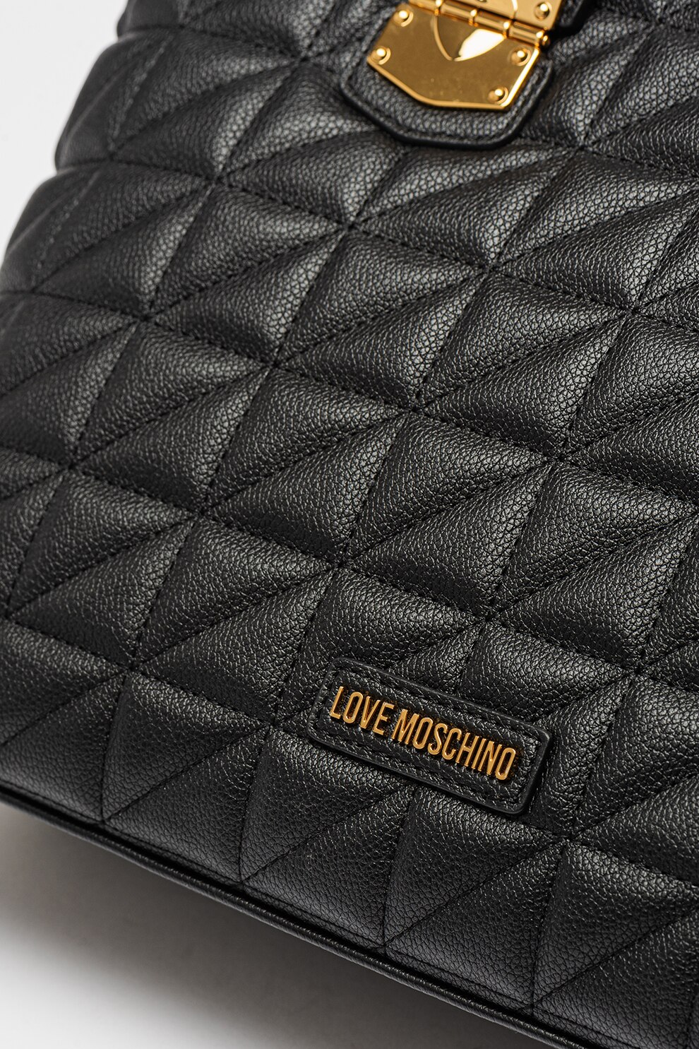 Love Moschino, Geanta shopper matlasata de piele ecologica, Negru - eMAG.ro