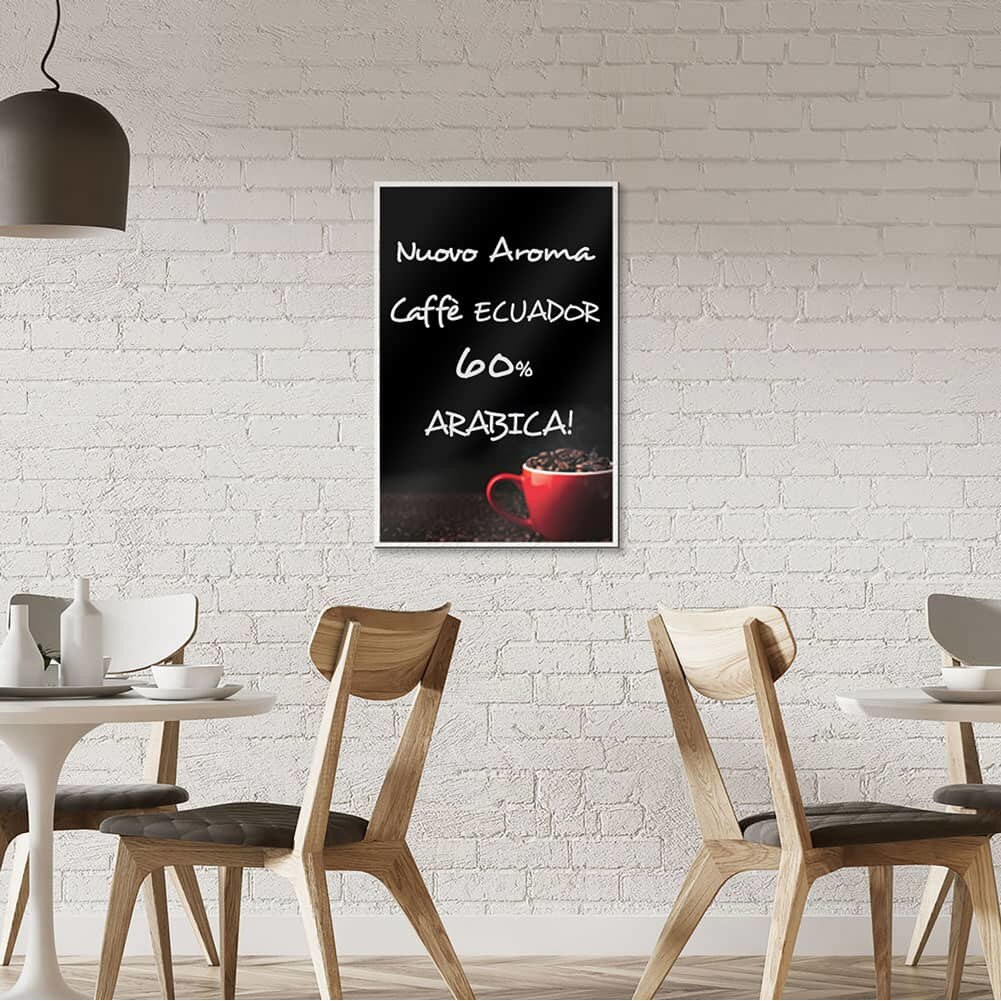 Tabla decorativa de scris Ango, Cafea, Sticla acrilica, Negru/Rosu ...