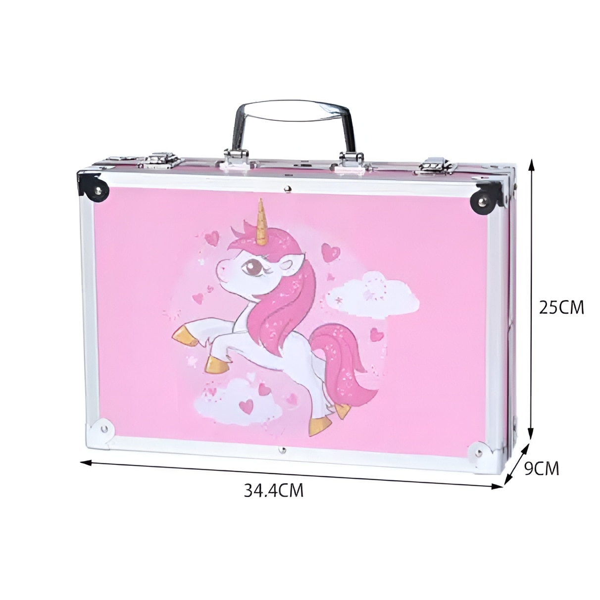 Детски комплект за рисуване и рисуване Logit 145 части Метална кутия Розов ЕДНОРОГ Emag Bg