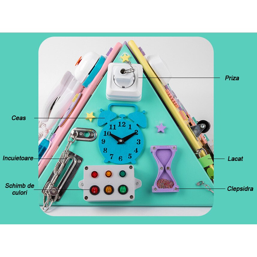 Jucarie Educativa Senzoriala, Piramida multifunctionala interactiva ...