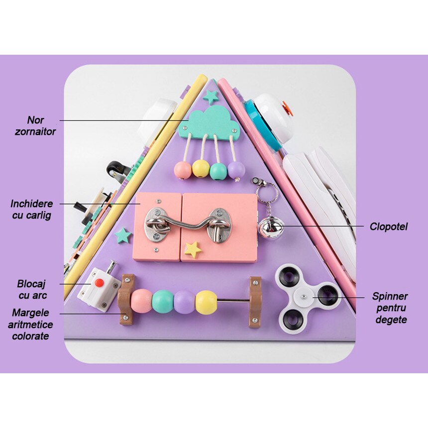 Jucarie Educativa Senzoriala, Piramida multifunctionala interactiva ...