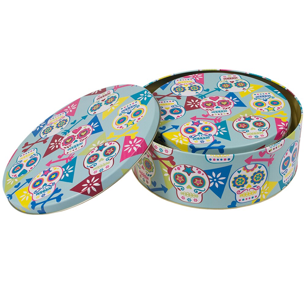 Cutii rotunde metalice, set 2, recipiente cu capac ermetic, cutii ...