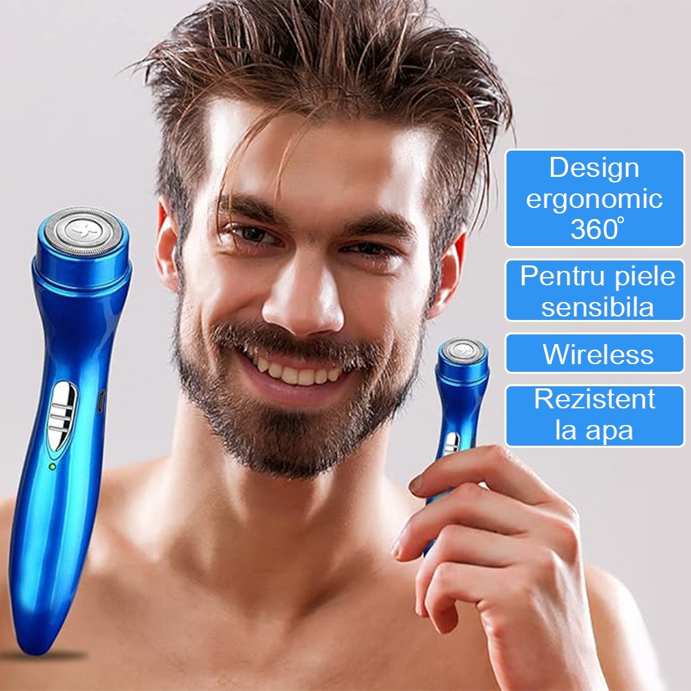 Mini aparat de ras, electric, wireless, unisex, portabil, reincarcabil ...