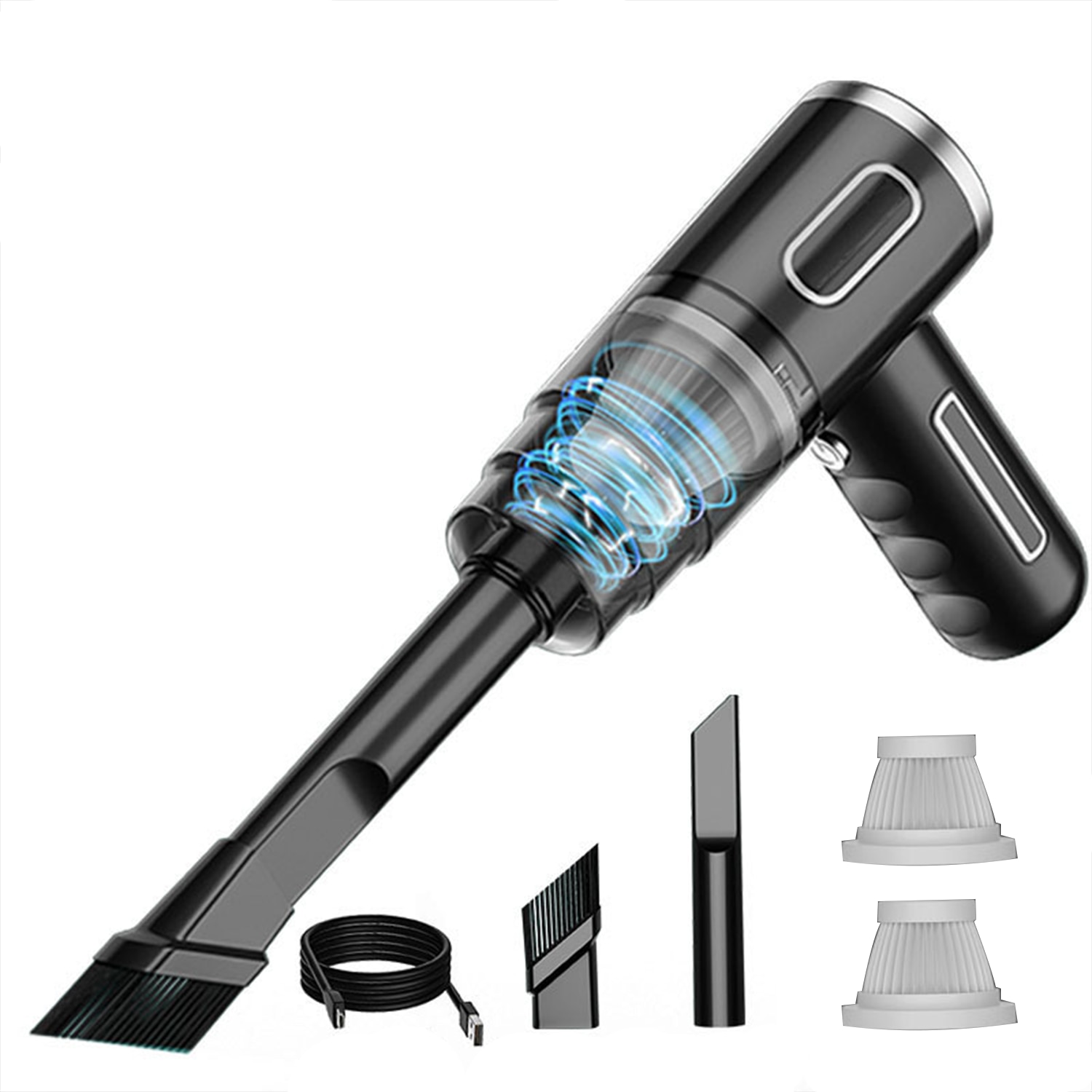 Aspirator de mana, 120W/29000pa mini reincarcabil mic cu 2 atasamente 2 ...