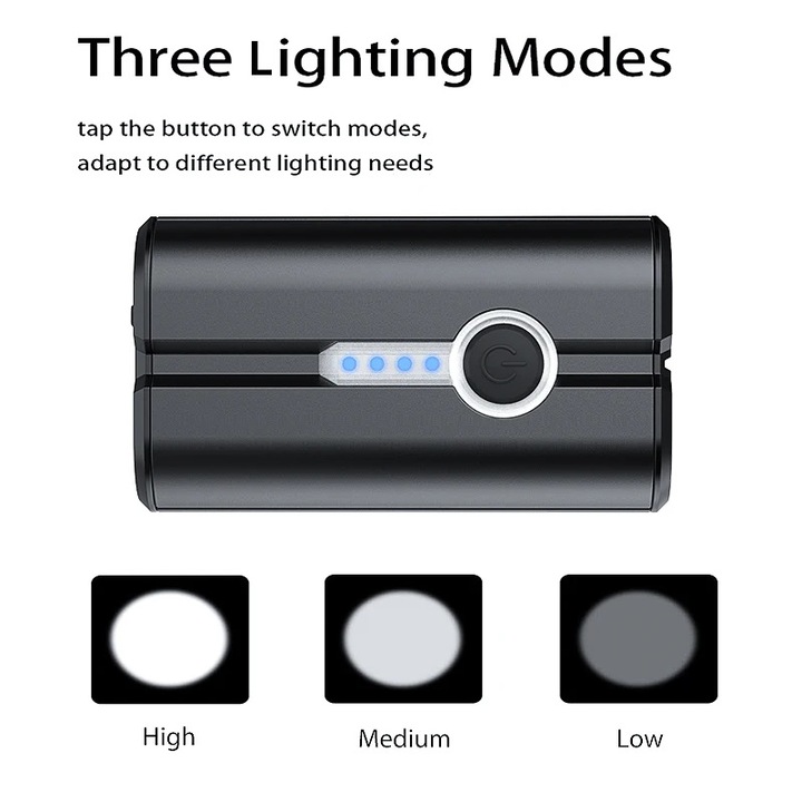 Lanterna Bicicleta WUBEN SQ cu LED, 5 moduri de iluminare, indicator ...