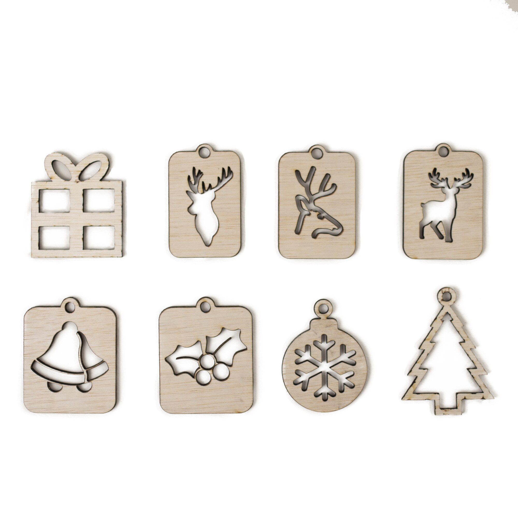Set 8 Decoratiuni Brad, Lemn, Pentru Craciun - eMAG.ro