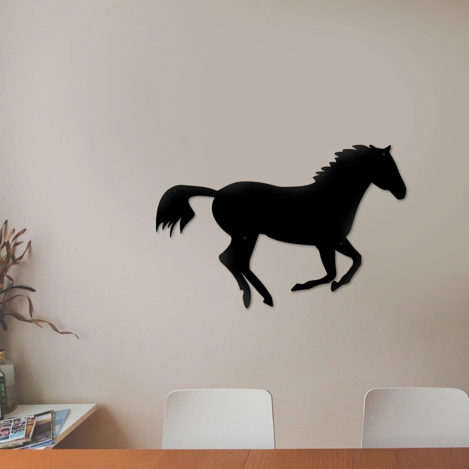Decor perete din metal, Silueta Cal - eMAG.ro