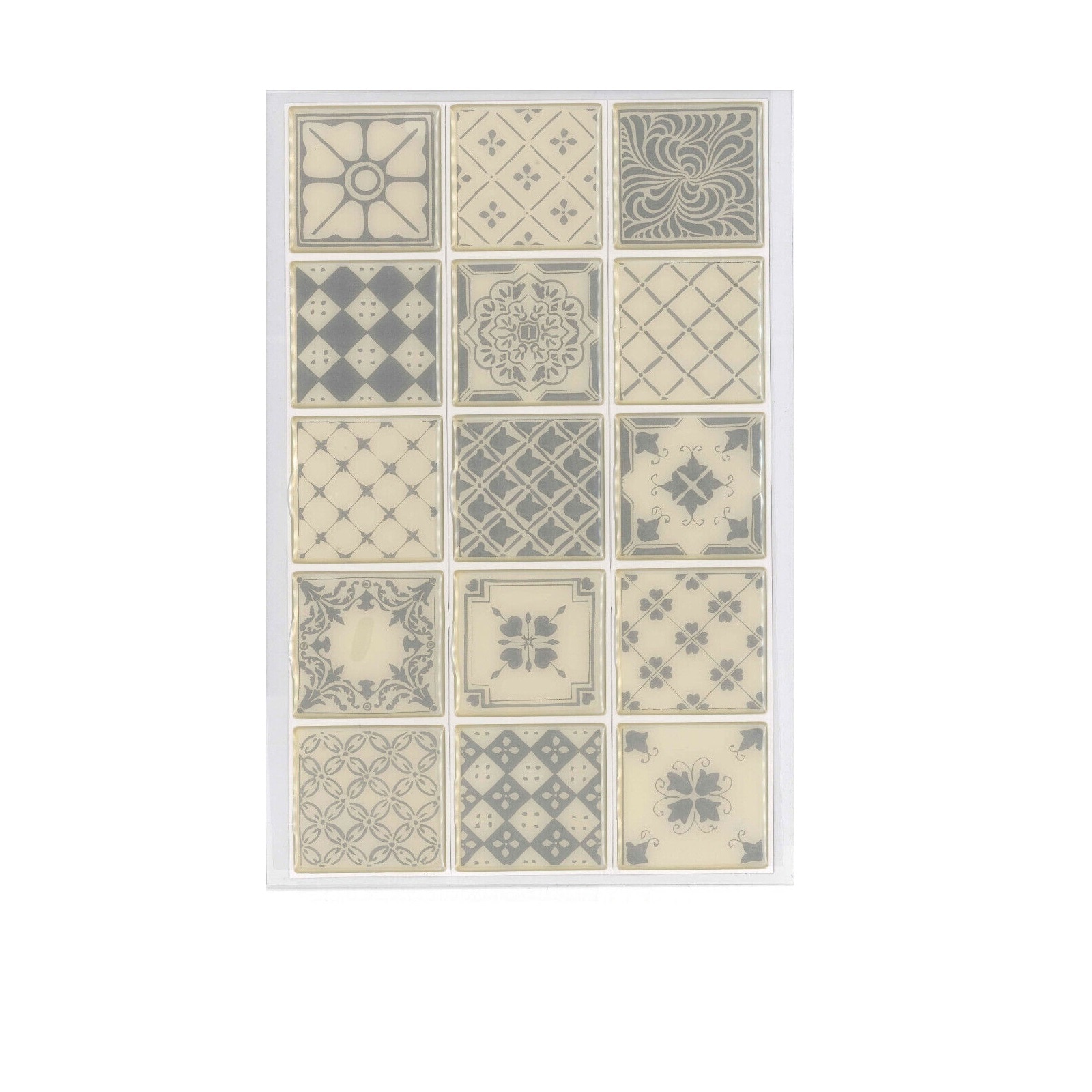 Set 15 stickere decorative 3D pentru faianta Jes Collection, 40 x 39 mm ...