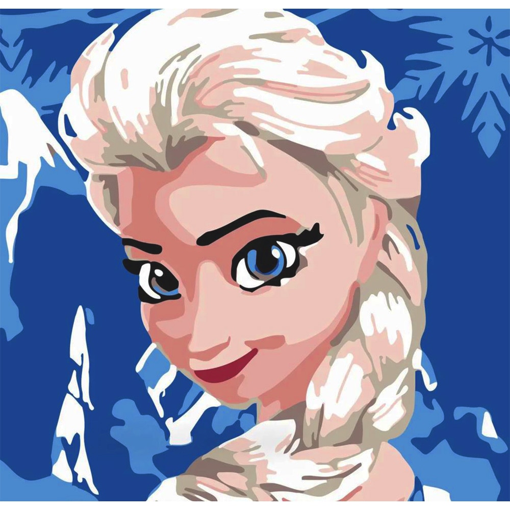 Set pictura pe numere pentru copii Elsa – Regatul de Gheata - 20×20 cm ...