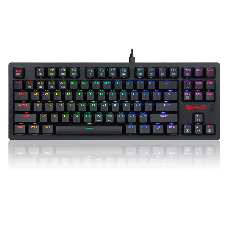 Tastatura gaming Bluetooth cu fir si wireless Redragon Karma, iluminare ...