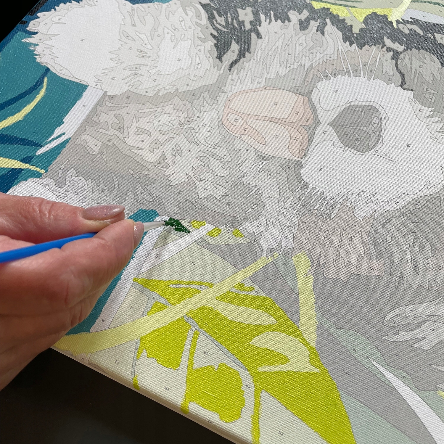 Set pictura pe numere copii si adulti cu acuarele, Zola, panza 40×30cm ...