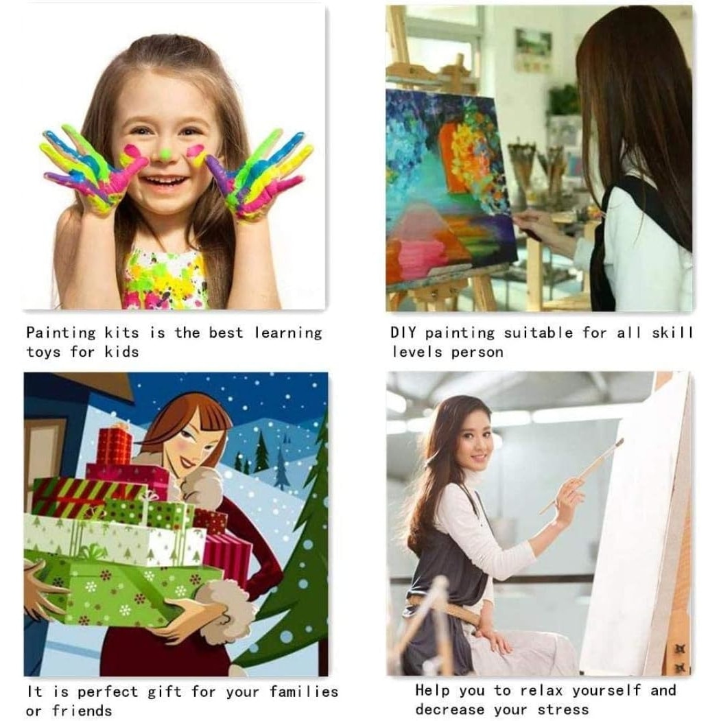 Set pictura pe numere copii si adulti cu acuarele, Zola, panza 40×30cm ...