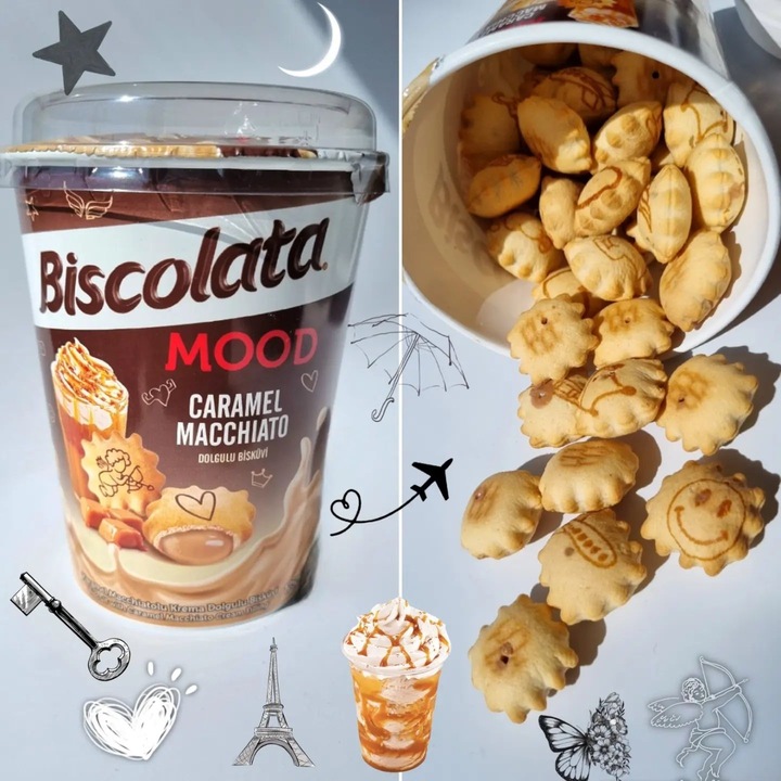Set biscuiti cu crema de caramel Macchiato Biscolata Mood, 5 buc x 125 gr - eMAG.ro