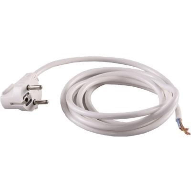 Cablu alimentare cu stecher cu CP, Mentavill, 4m, cablu 3x1, alb - eMAG.ro