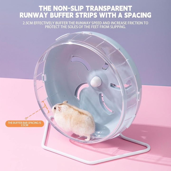 Roata de alergare pentru hamster, Plastic, Albastru/Transparent - eMAG.ro