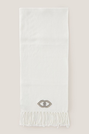 Motivi, Fular cu franjuri, Alb - eMAG.ro