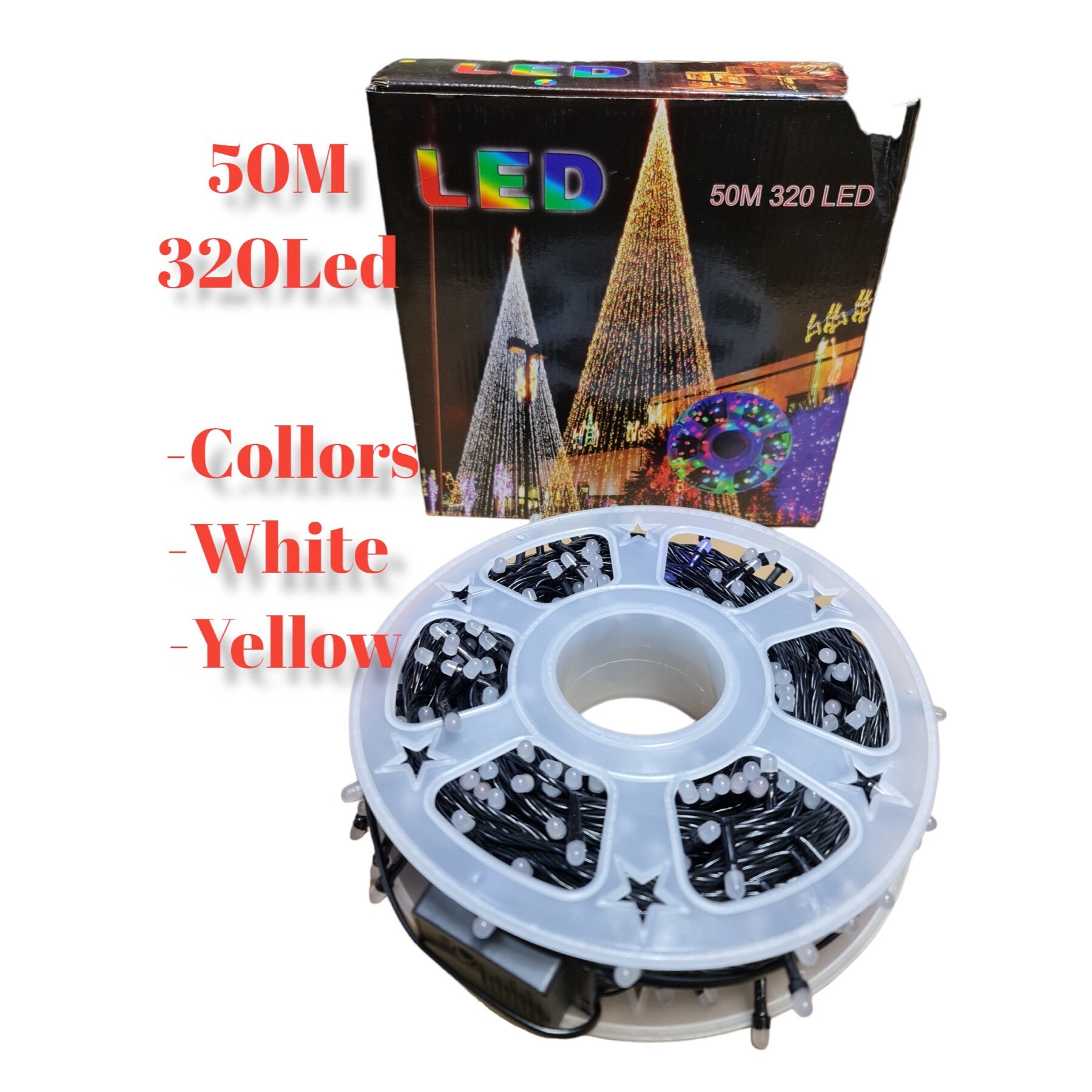 Snur de lumina de Craciun colorat de 50 de metri, 320 de LED-uri, in ...