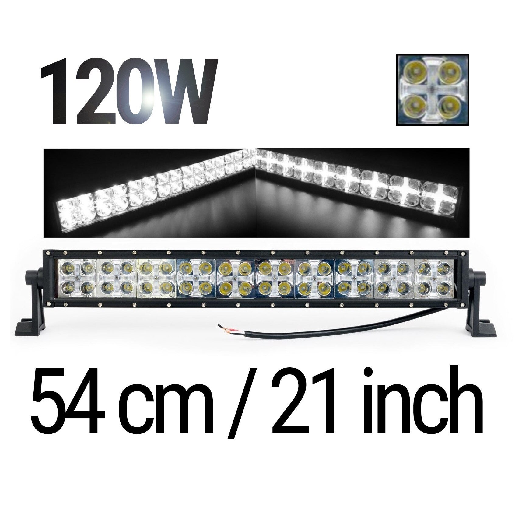 Bara LED auto, 120W, 12V-24V, 54 cm - eMAG.ro
