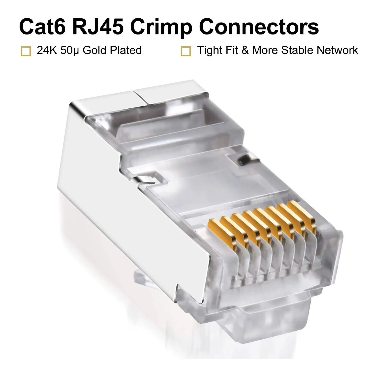 Set 10buc - Mufa RJ45 ecranata 8P/8C UTP - FTP CAT5 CAT6 cu manson de ...