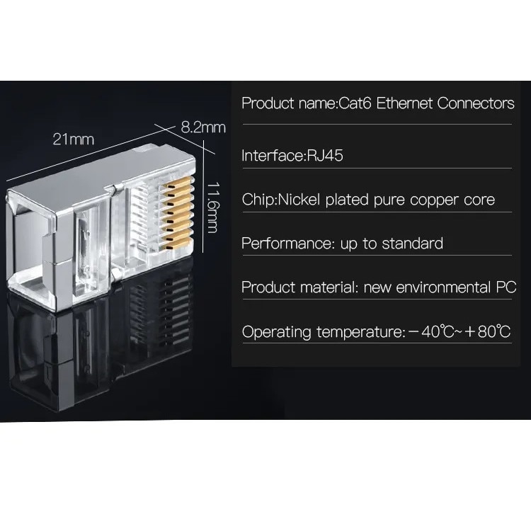 Set 10buc - Mufa RJ45 ecranata 8P/8C UTP - FTP CAT5 CAT6 cu manson de ...