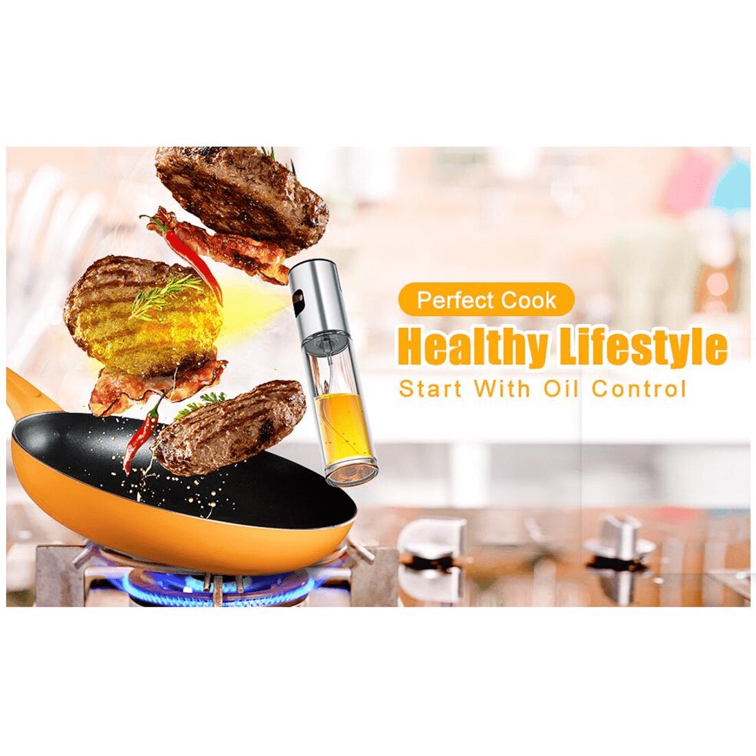 Екологичен стъклен спрей за многократна употреба от 100 мл - олио, оцет ...